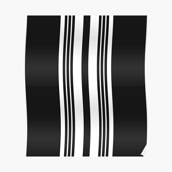 "Black and White Racing Stripes" Poster for Sale by VintageRetroDep ...