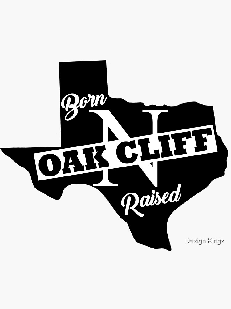 Pegatina «Oak Cliff Texas Born N Raised - Edición en blanco y negro» de ...