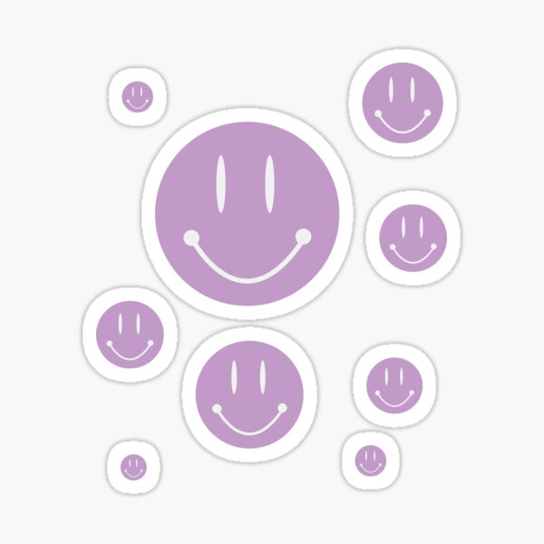"Purple Smiley Faces" Sticker for Sale by tayhorton16 | Redbubble