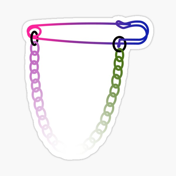 "Safety Pin - Genderqueer Bisexual" Sticker by T-RAZR | Redbubble