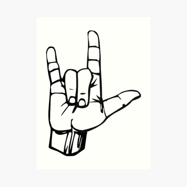 "Hand I Love You ILY Sign Language Symbol Gesture" Art Print for Sale ...