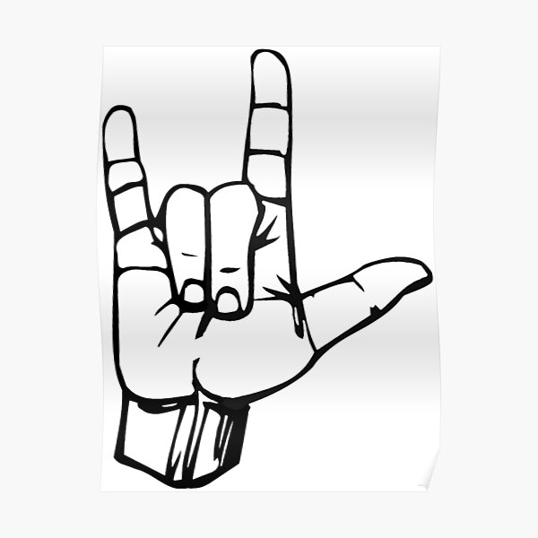 Póster «Mano Te amo ILY Lenguaje de señas Símbolo Gesto» de MadEDesigns ...