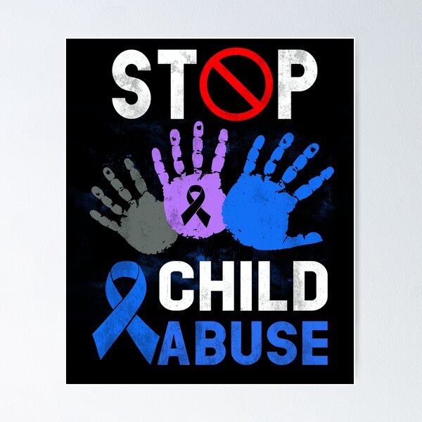 "Stop Child Abuse Prevention Awareness Blue Ribbon " Poster for Sale by ...