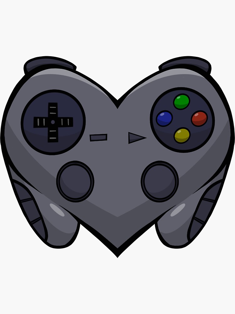 "Gaming Controller Heart" Sticker for Sale by RustyBucketInk | Redbubble