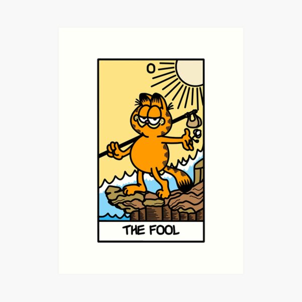 "the fool tarot card but it's garfield Sticker" Art Print for Sale by ...