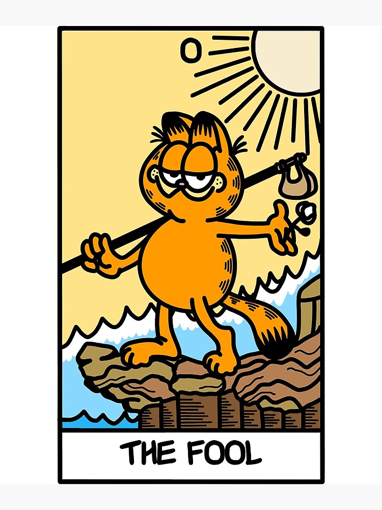 "the fool tarot card but it's garfield Sticker" Art Print for Sale by ...