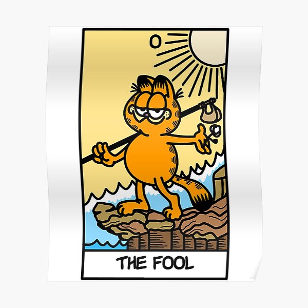 "the fool tarot card but it's garfield Sticker" Poster for Sale by ...