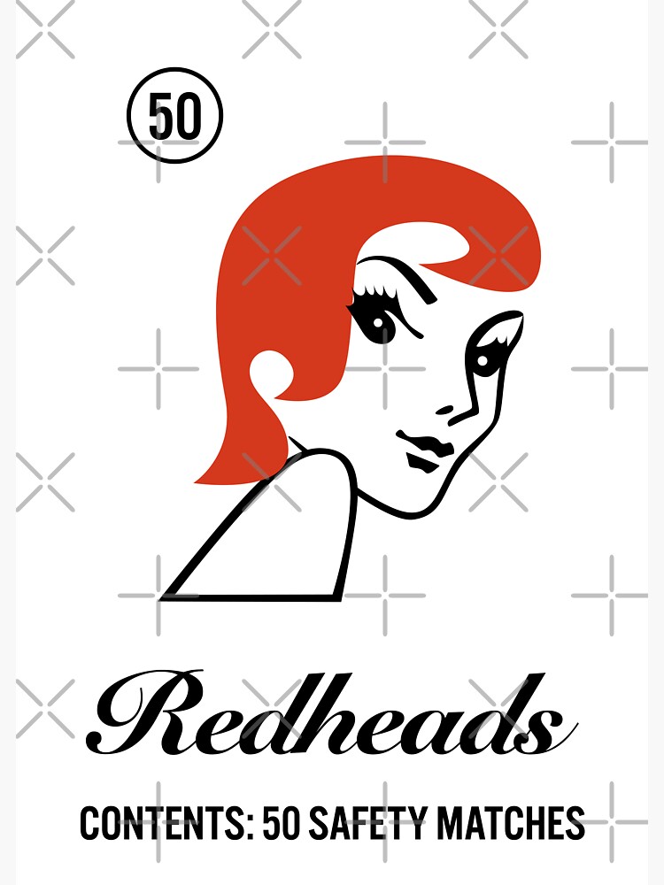 "Redheads MatchBox Label" Sticker by ArtCarts | Redbubble