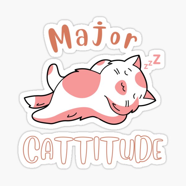 "Major Cattitude Cute Cat Pet Animal" Sticker for Sale by Starfox94 ...