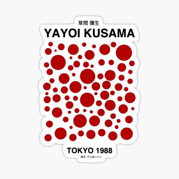 "Yayoi Kusama - Red Polkadots" Sticker by LornaMackey | Redbubble