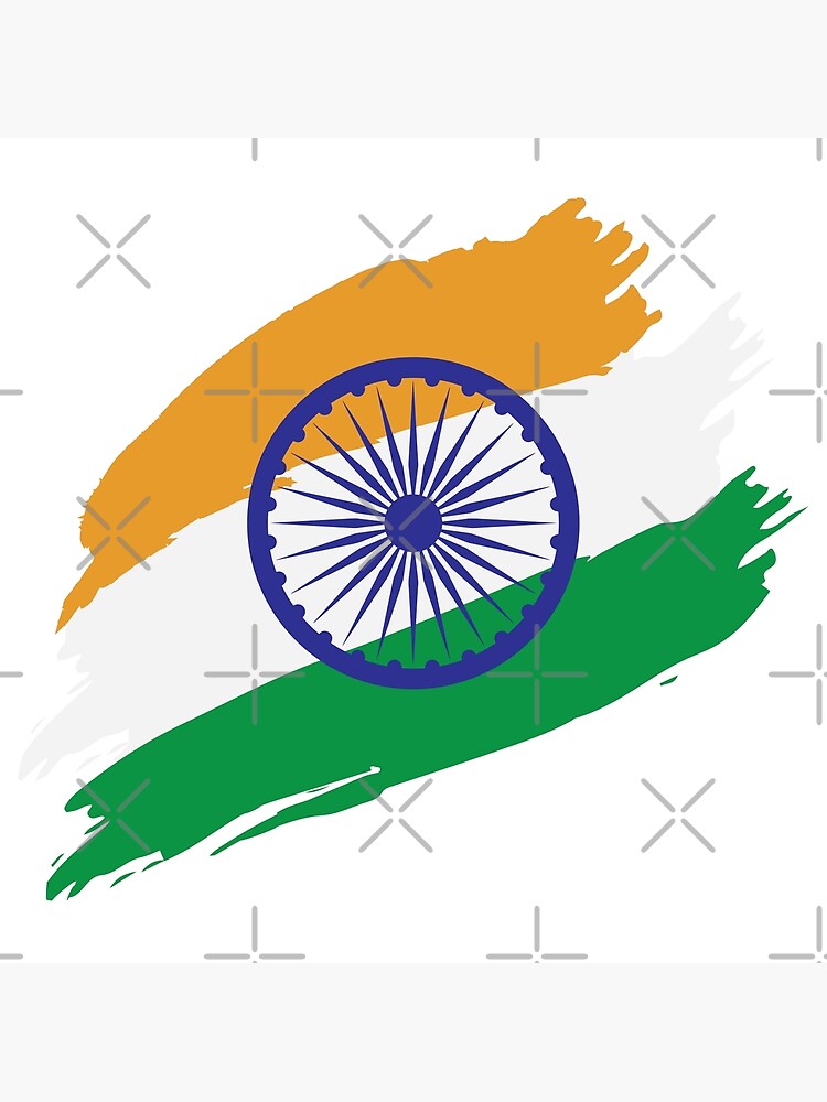 "India Flag in Tricolor with Ashoka Chakra Desi Indian" Art Print for ...