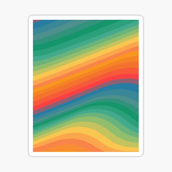 "Retro colors and curves" Sticker by KINKDesign | Redbubble