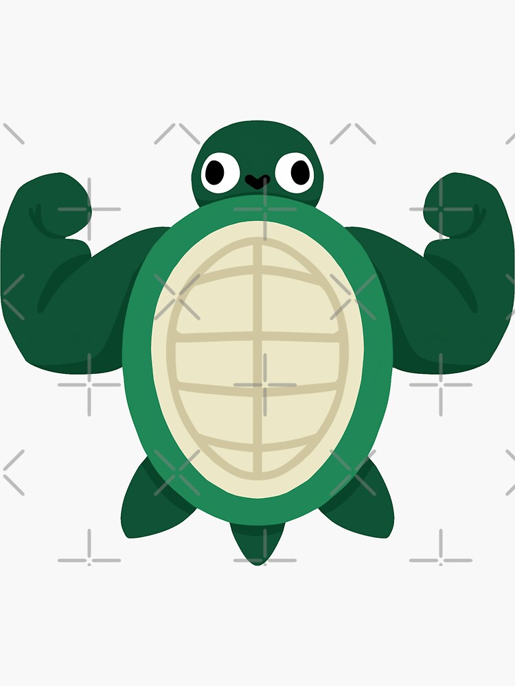 "Buff Turtle" Sticker by JeremyChaosShop | Redbubble
