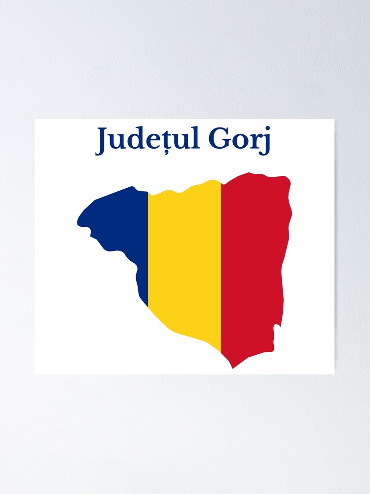 "Gorj County Map Design, Romania." Poster for Sale by marosharaf ...