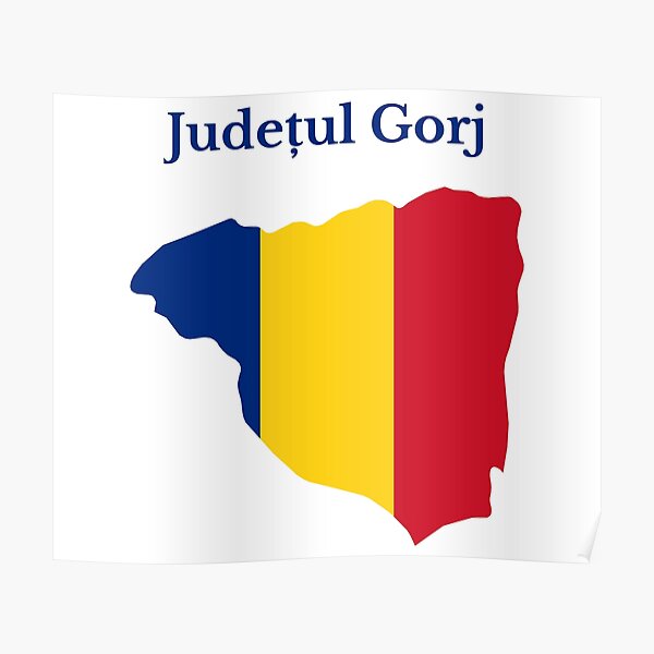 "Gorj County Map Design, Romania." Poster for Sale by marosharaf ...