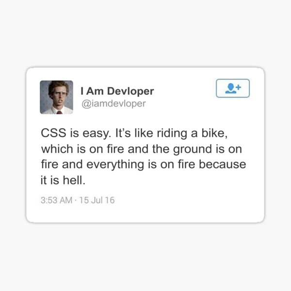 "CSS Is Easy - Funny CSS Saying" Sticker by DvCreations | Redbubble