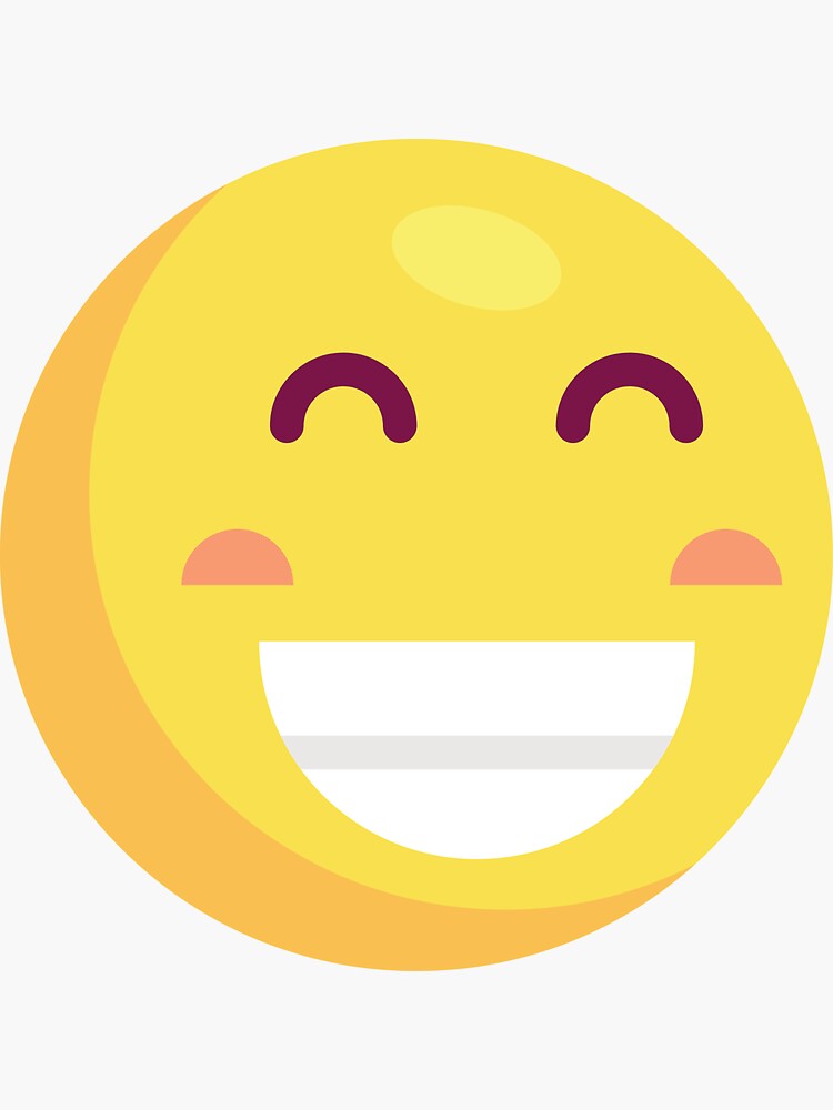 "Beaming Face with Smiling Eyes" Sticker by Viddhi | Redbubble