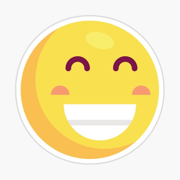 "Beaming Face with Smiling Eyes" Sticker by Viddhi | Redbubble