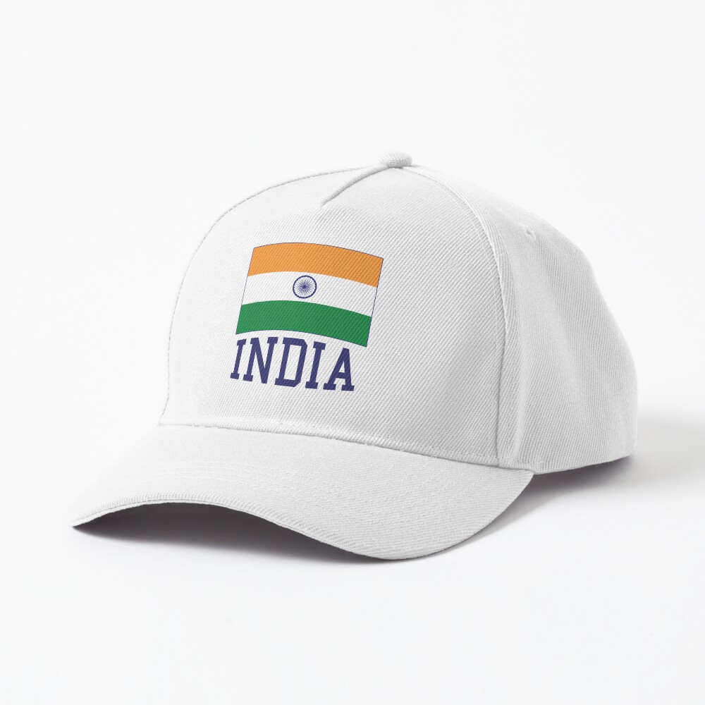 "India Flag in Tricolor with Ashoka Chakra Desi Indian" Cap by ...