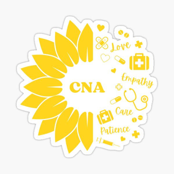 "Sunflower Nurse Life, CNA" Sticker by HolyWaterSHOP | Redbubble