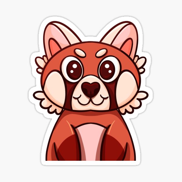 "Cute Red Panda Turning Red" Sticker by Nuta2898 | Redbubble