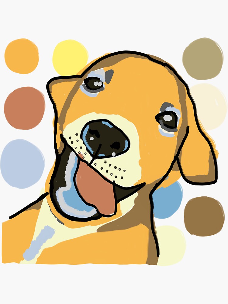 "smile, funny dog face" Sticker for Sale by Louizza2021 | Redbubble