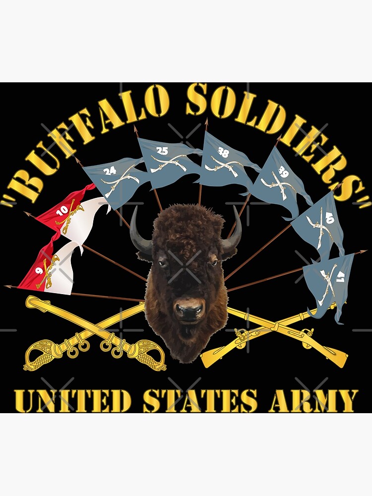 "Army - Buffalo Soldiers - Infantry - Cavalry Guidons w Buffalo Head ...