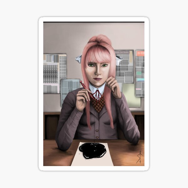"monika" Sticker by rhi00 | Redbubble