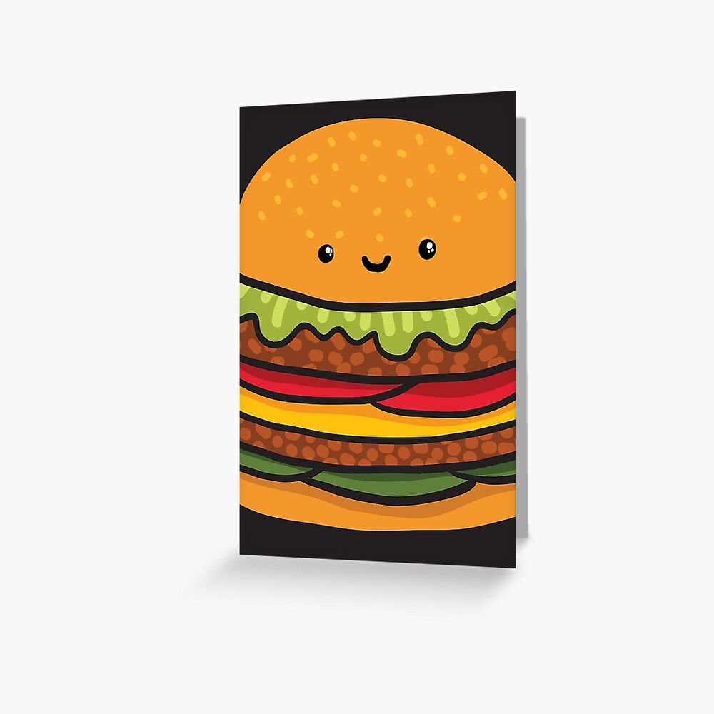 "Cute burger. Hamburger fast food." Greeting Card by kostolom3000 ...