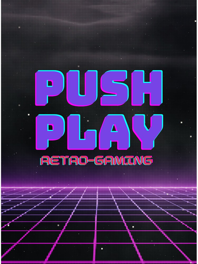 "Push Play Retro Gaming" Sticker for Sale by PRomana | Redbubble