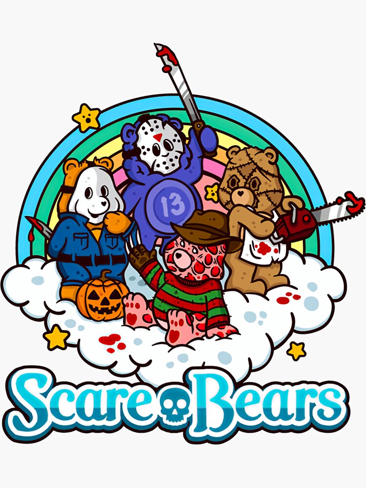 "Scare-Bears-Horror-Halloween Classic T-Shirt" Sticker for Sale by ClaudioSommer | Redbubble