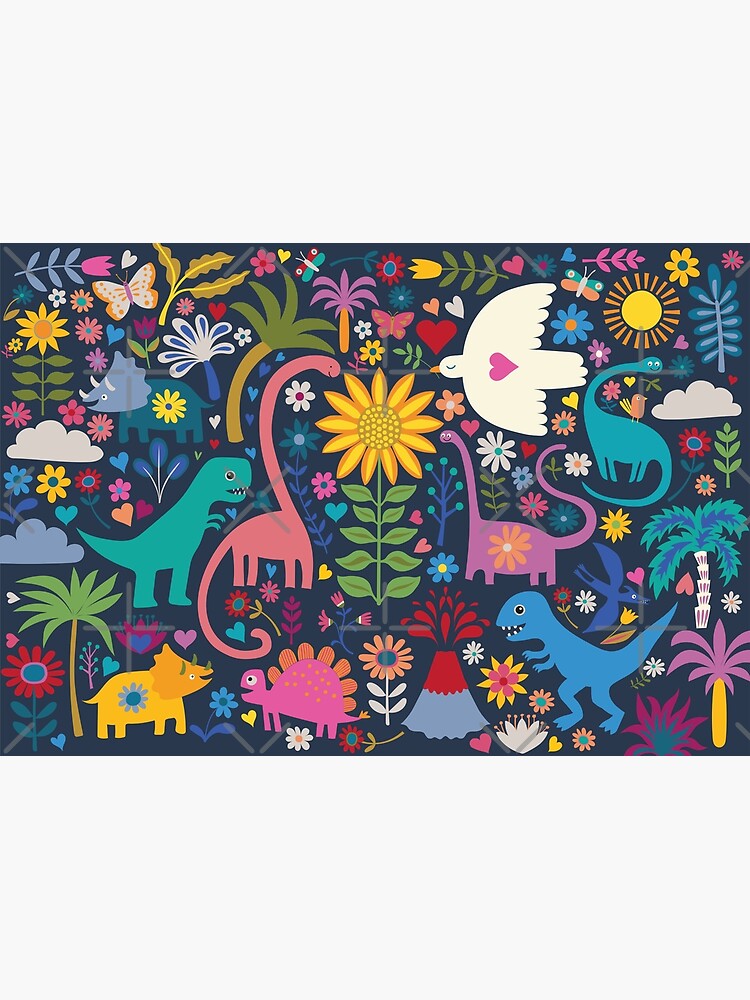 "Peace, Love and Dinosaurs - cute animal pattern by Cecca Designs ...