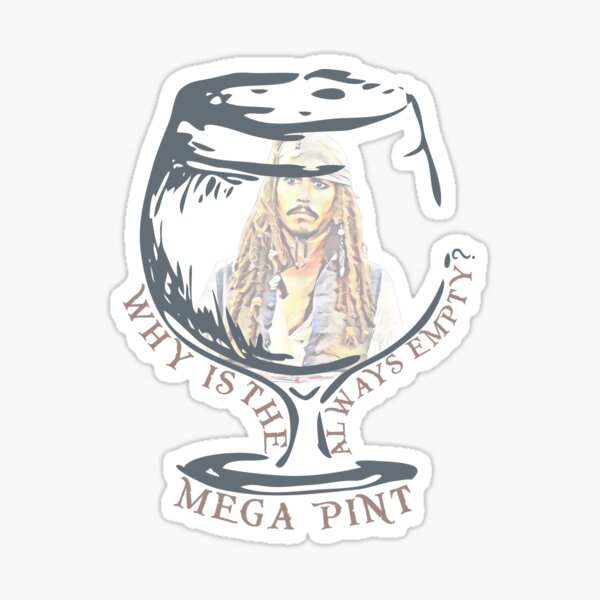 "A mega pint of red wine" Sticker by Stickerm4ni4 | Redbubble