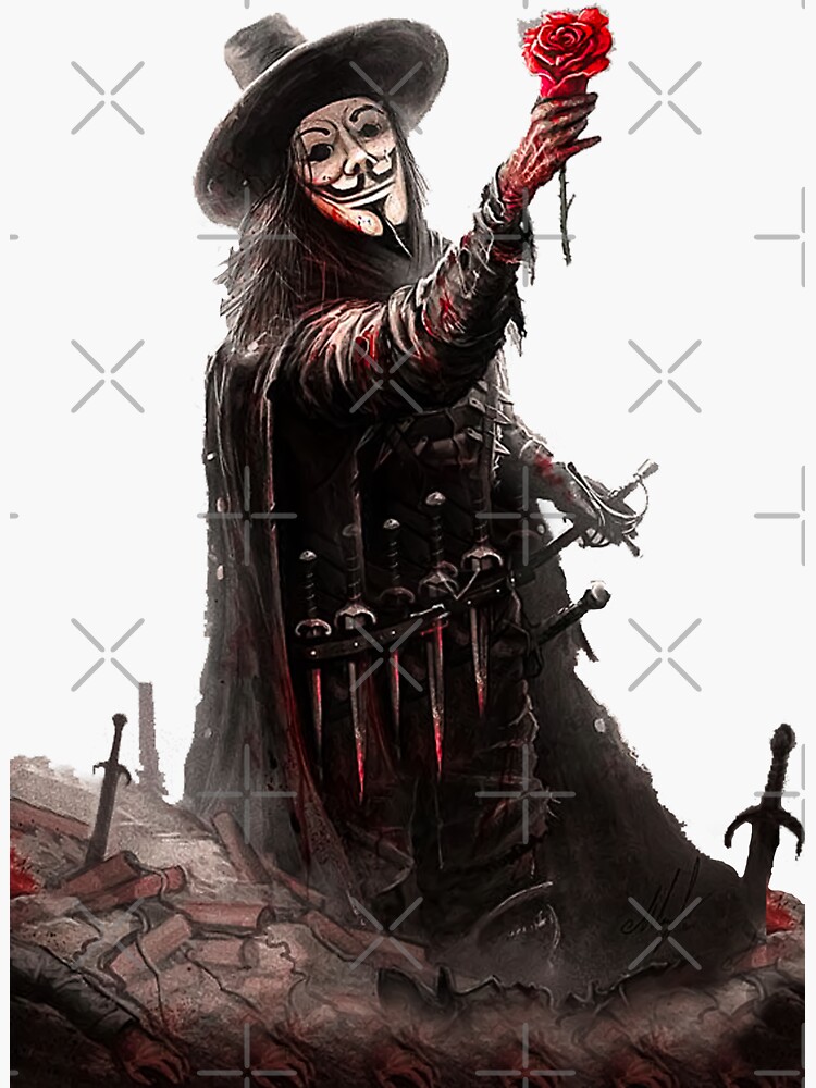 "v for vendetta" Sticker for Sale by Kursadaycan | Redbubble