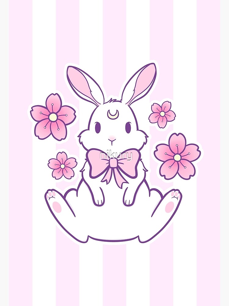"Sakura Bunny 02 | Nikury" Poster by nikury | Redbubble