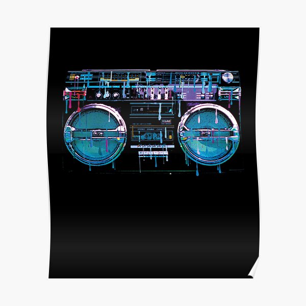 "Old Skool BoomBox - Graffiti Spray Paint Drip" Poster for Sale by ...