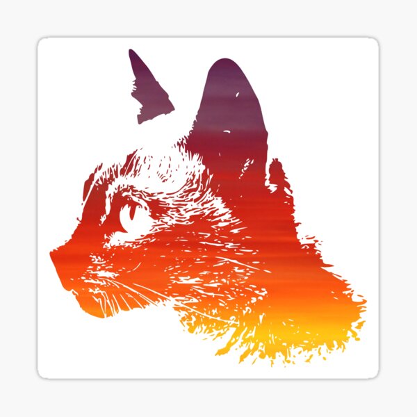 "Colorful Panorama Cat" Sticker by AuntieHouse | Redbubble