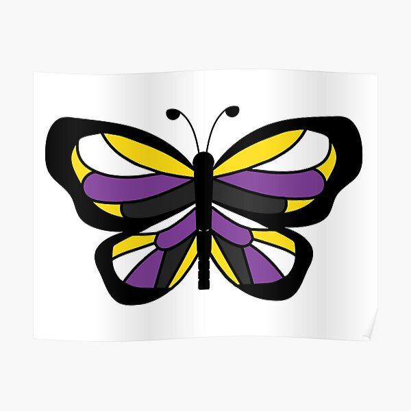 "Non Binary Pride Butterfly" Poster for Sale by DefectivePortal | Redbubble
