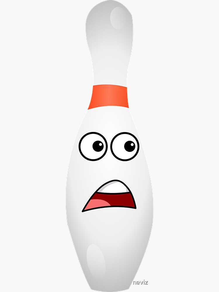 "Scared Bowling Pin" Sticker by neviz | Redbubble