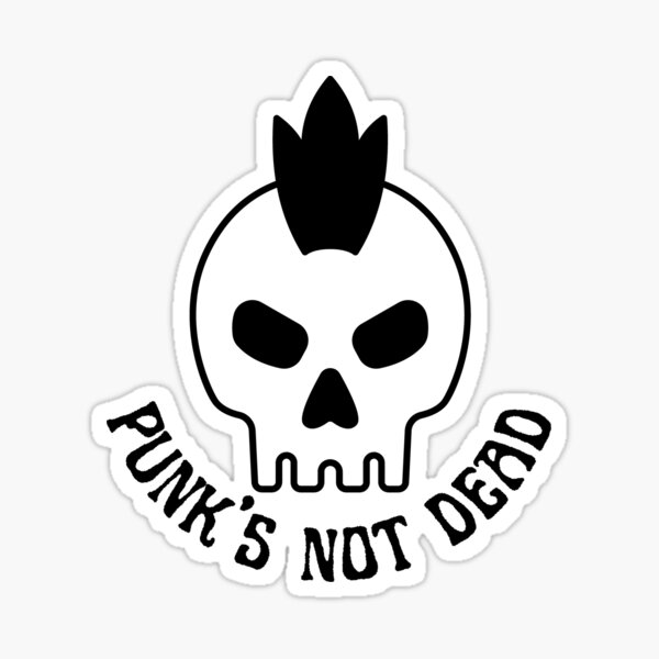 "Punk's Not Dead - Punk Skull" Sticker by yoshra | Redbubble