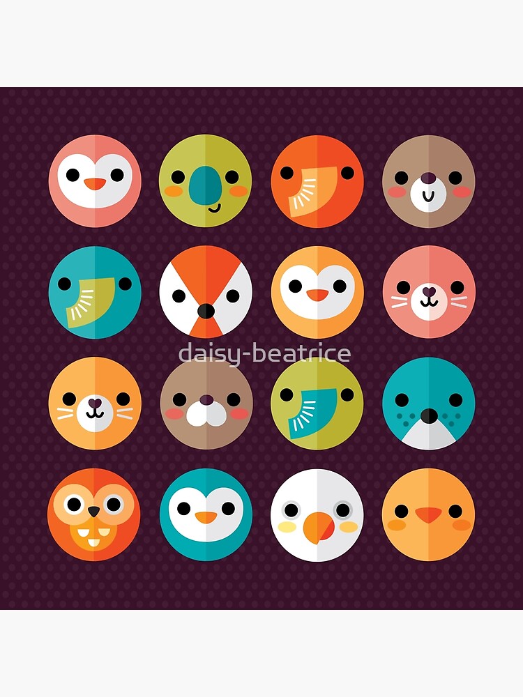 "Smiley Faces - Cute Animal Faces" Poster for Sale by daisy-beatrice ...