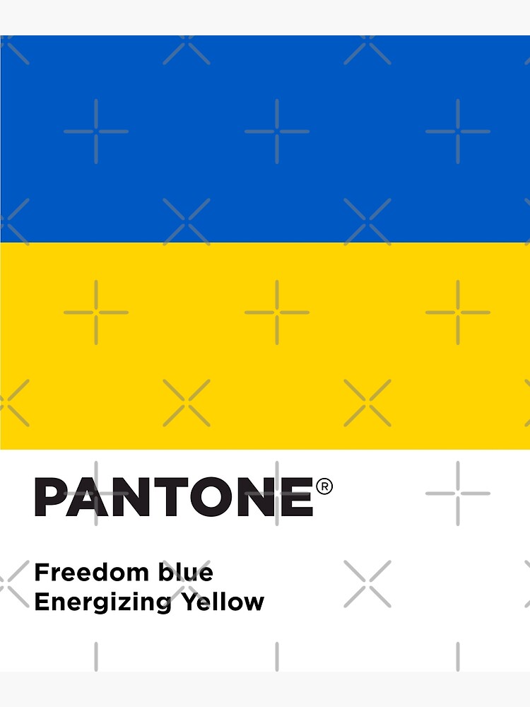 "Pantone freedom blue energizing yellow flag ukrainian" Poster for Sale ...
