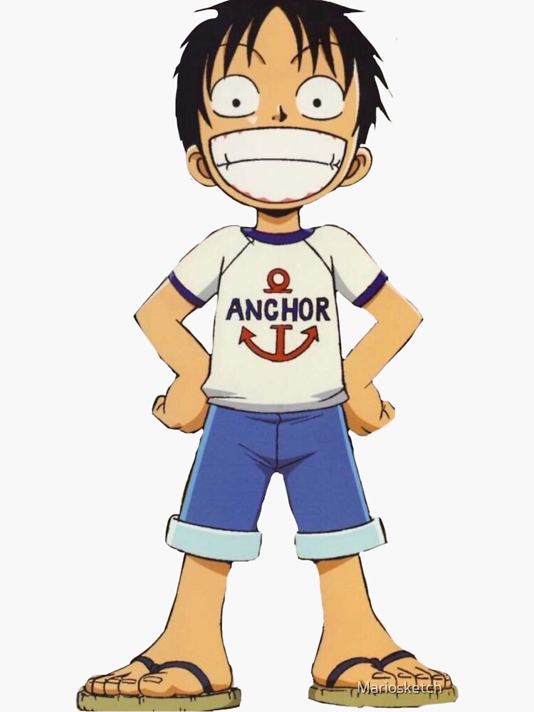 "Monkey D.luffy cartoon" Sticker by Mariosketch | Redbubble