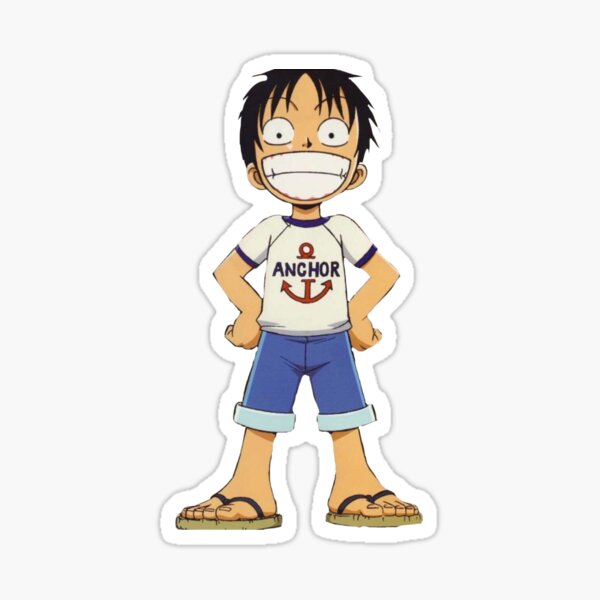 "Monkey D.luffy cartoon" Sticker by Mariosketch | Redbubble