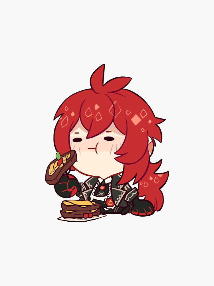 "Genshin Impact Diluc" Sticker for Sale by Oletarts | Redbubble