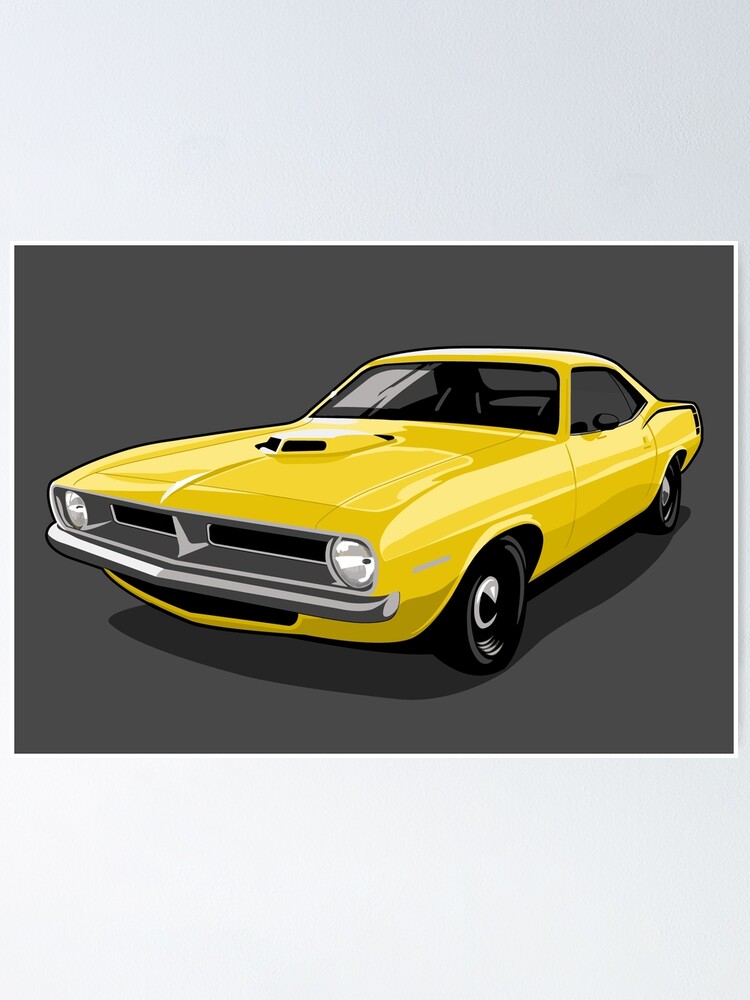 "1970 Plymouth Barracuda in Curious Yellow" Poster for Sale by candc ...