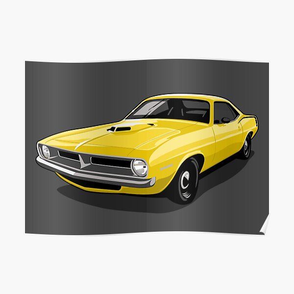 "1970 Plymouth Barracuda in Curious Yellow" Poster for Sale by candc ...