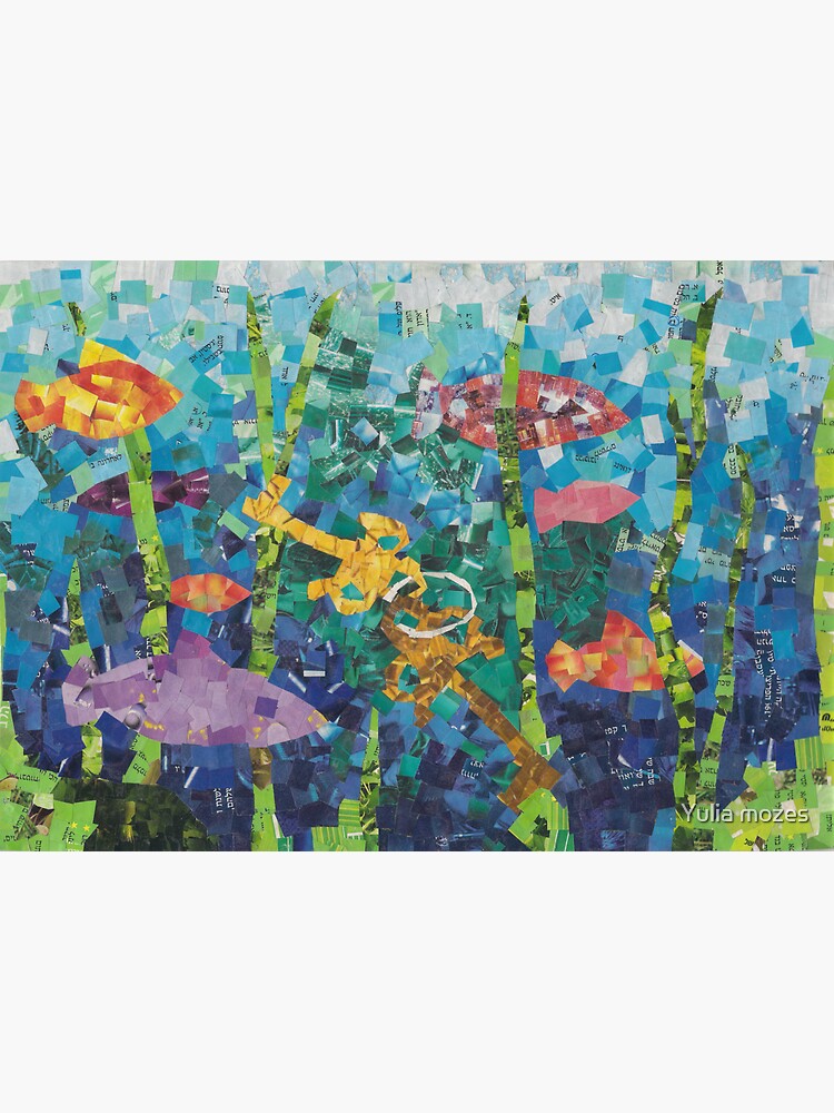 "Fish in aquarium collage " Sticker by Yulia-mozes | Redbubble
