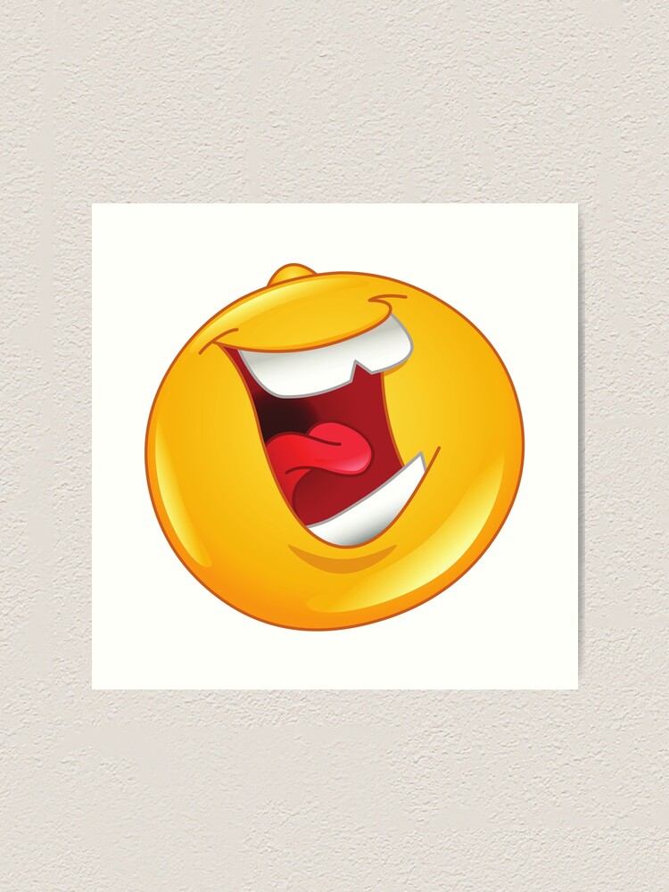 "A very happy laughing emoji emoticon smiley face" Art Print for Sale ...