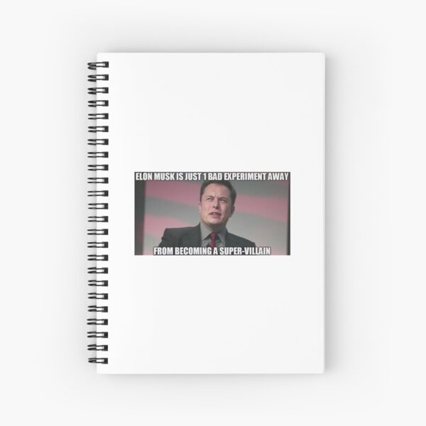 "Elon Musk Villain Meme" Spiral Notebook for Sale by jamcaYT | Redbubble